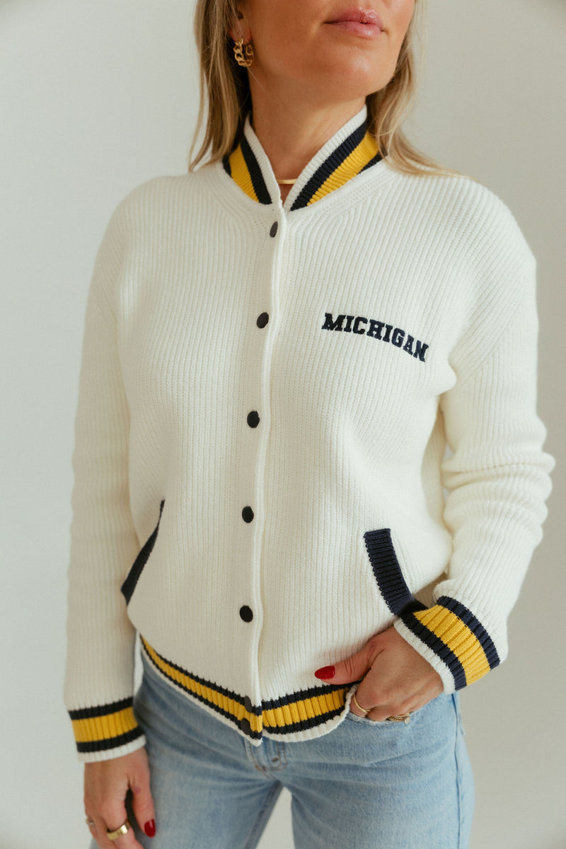 PRE-ORDER 6/15 Michigan Varsity Jacket – Ferne Boutique